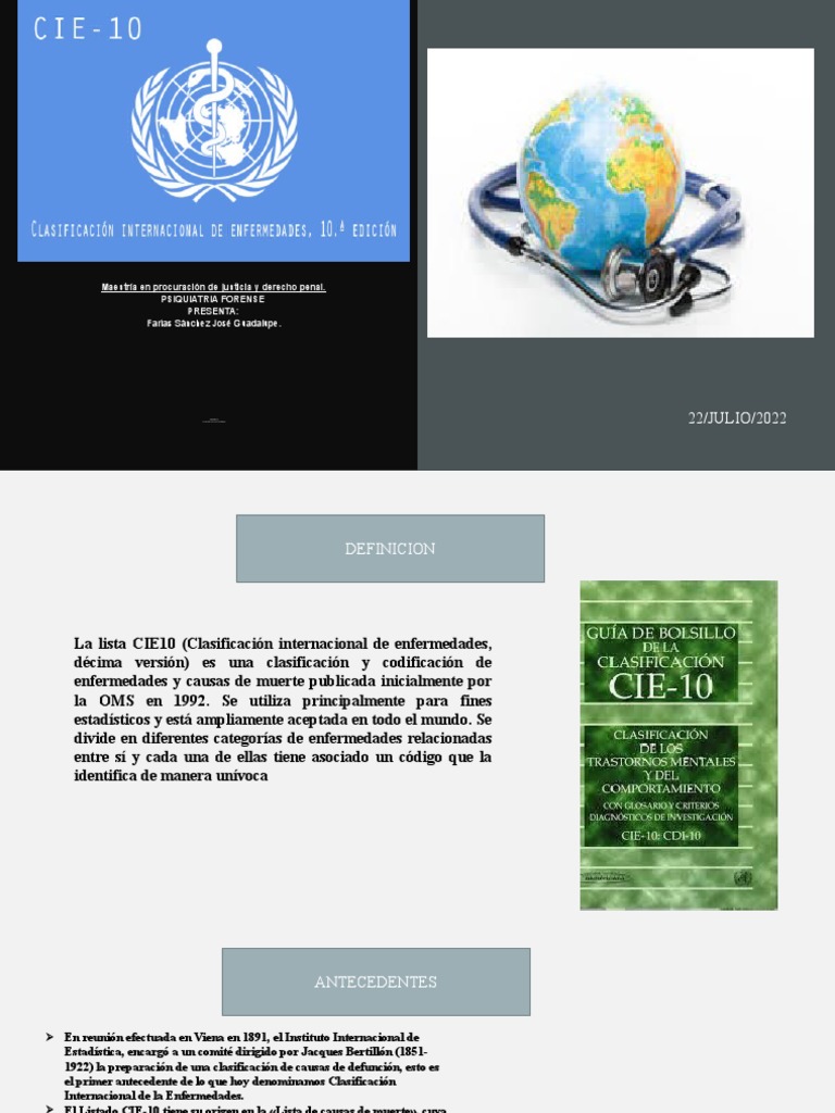 Cie 10 | PDF | Trastorno mental | Medicina CLINICA