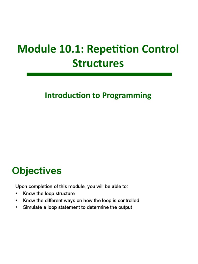 Repetition Control Structures | PDF | Computer Engineering | Software Development