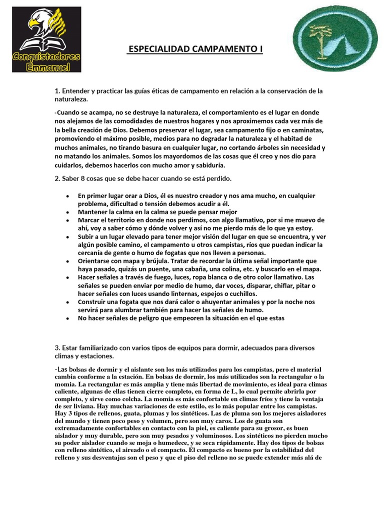 Especialidad Campamento I | PDF | Incendios | Clima