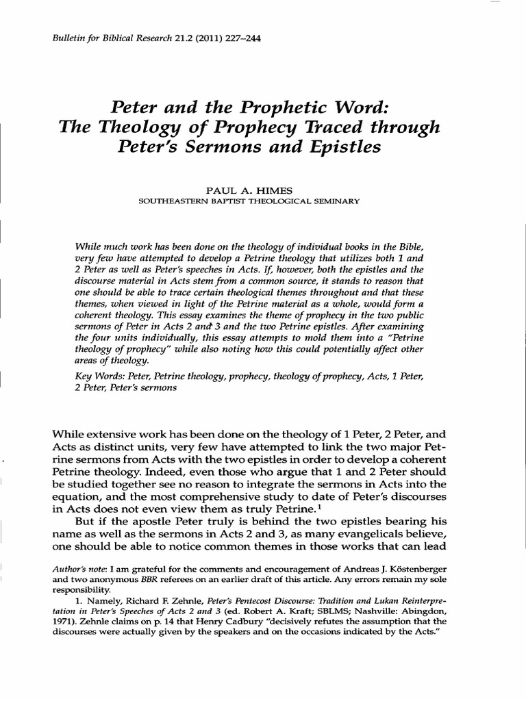 Peter and The Prophetic Word | PDF | Prophecy | Jesus