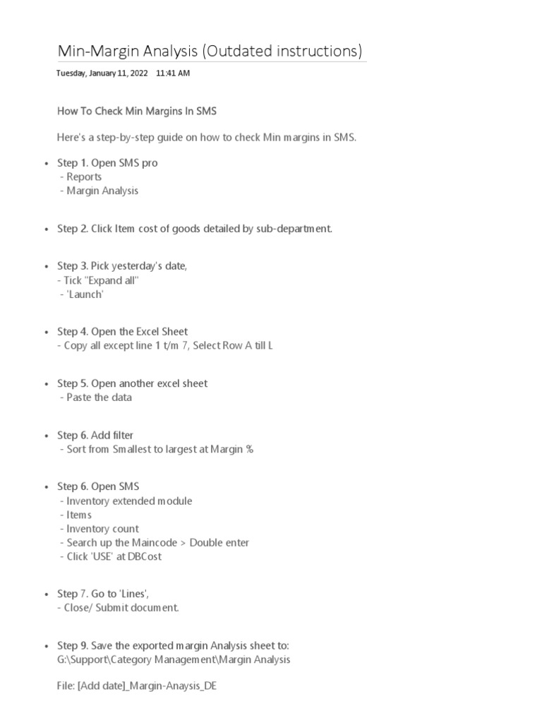 Min Margin Sop | PDF