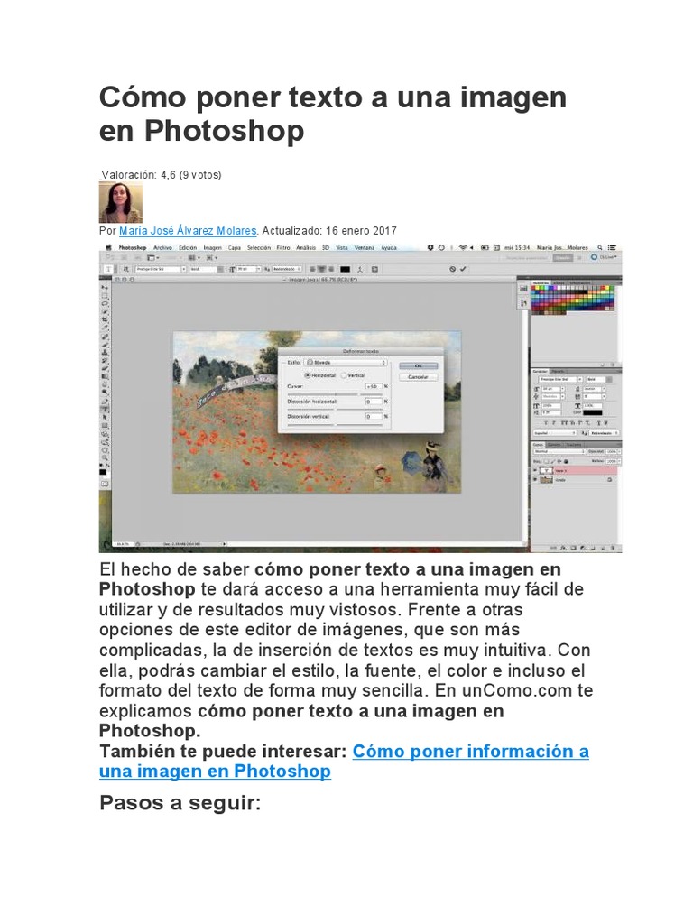 Cómo agregar texto en Photoshop | PDF | Formato de imagen sin procesar ...