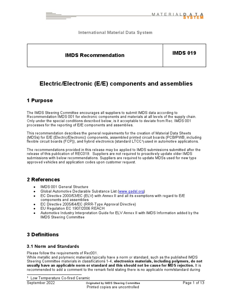 Imds Recommendation 019 Circuit Boards | PDF | Printed Circuit Board | Solder