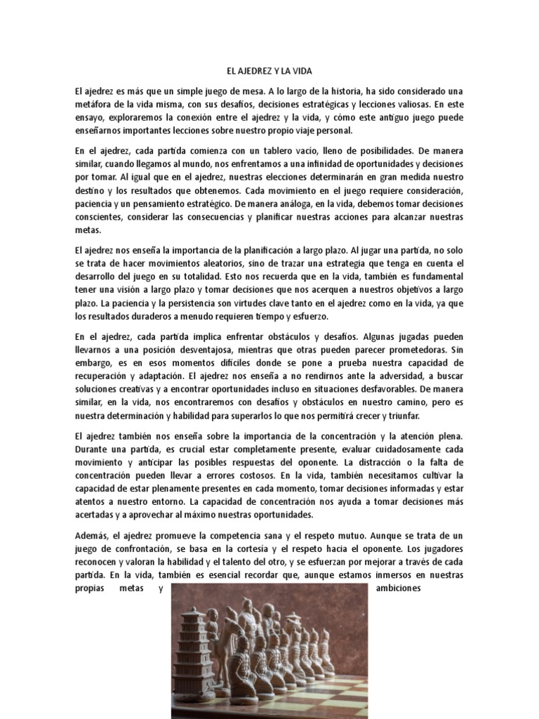 El Ajedrez y La Vida | PDF | Ajedrez | Cognición