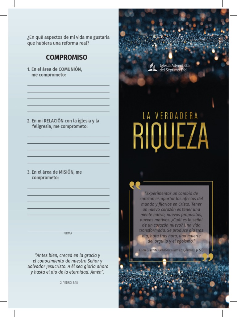 La Verdadera Riqueza - Autoevaluación | PDF | eucaristía | Oración