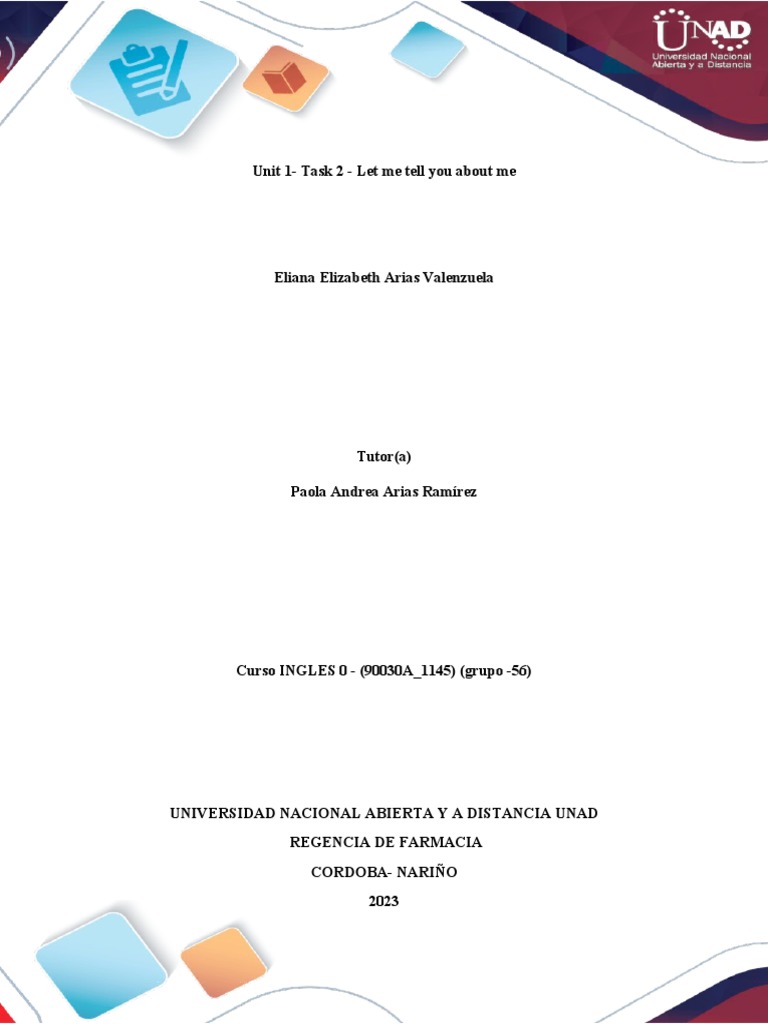 Plantilla Unit 1 Task 2 | PDF