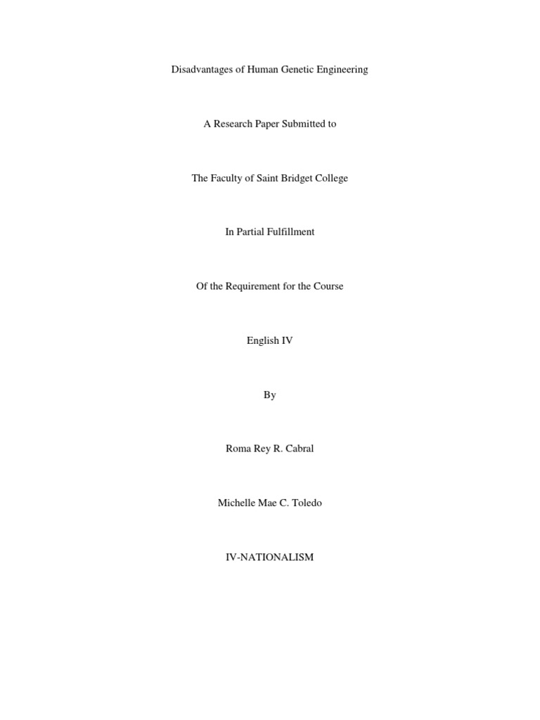 Disadvantages of Human Genetic Engineering | PDF | Gene Therapy | Genetics