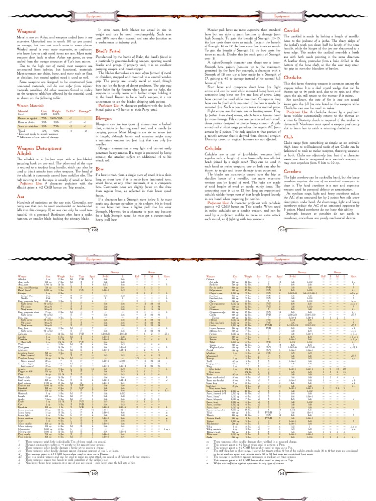 Dark Sun Weapons | PDF | Bow And Arrow | Blade