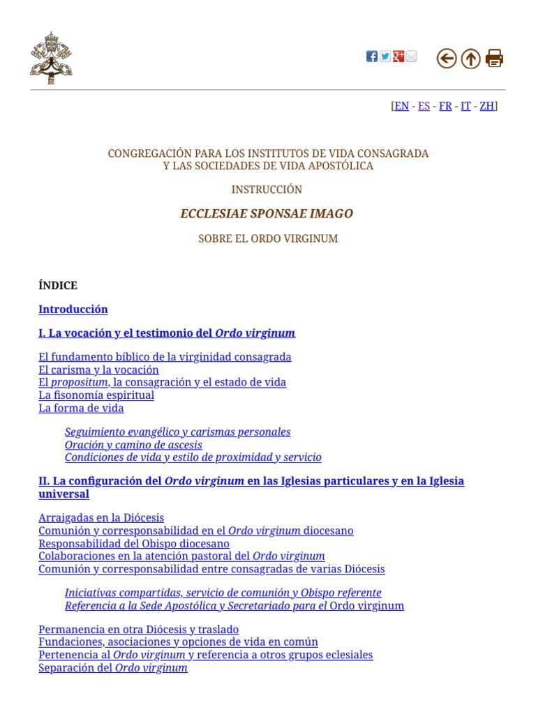 Instrucción sobre el Ordo Virginum | PDF | Jesús | Iglesia Católica