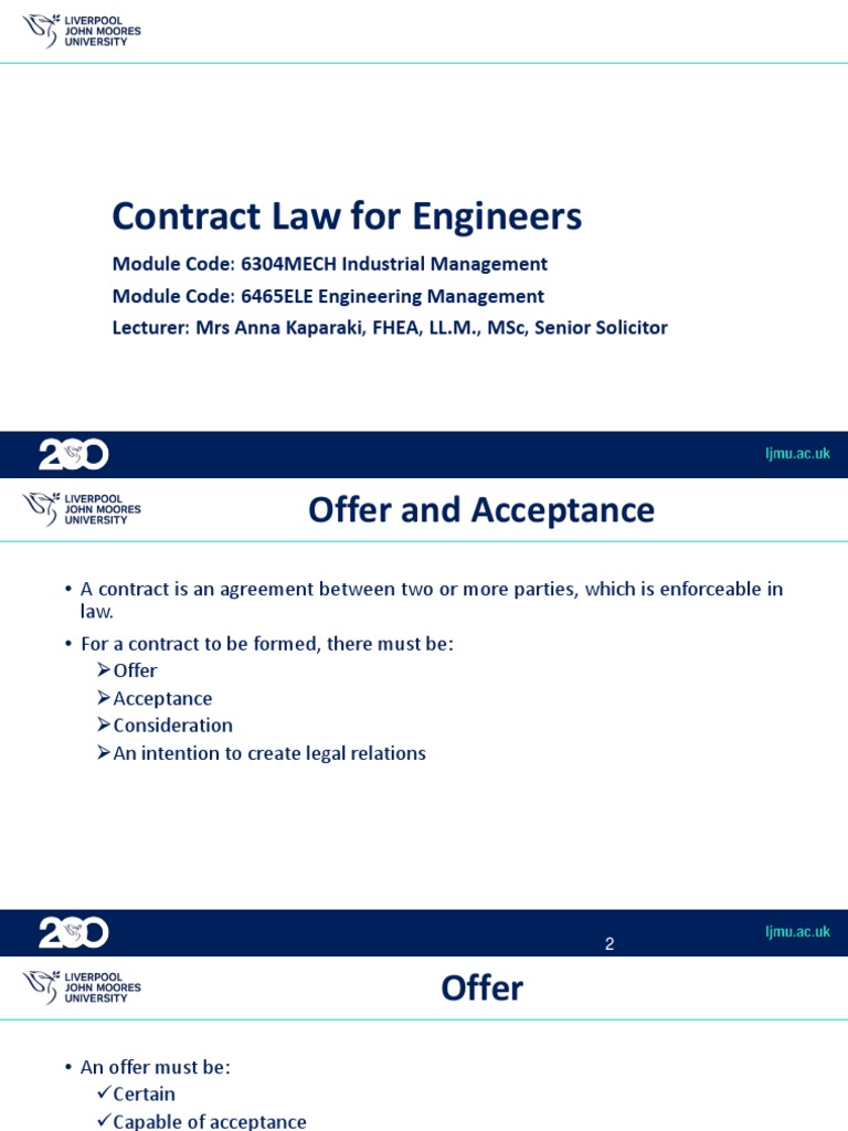 Contract Law For Engineers | PDF | Misrepresentation | Breach Of Contract