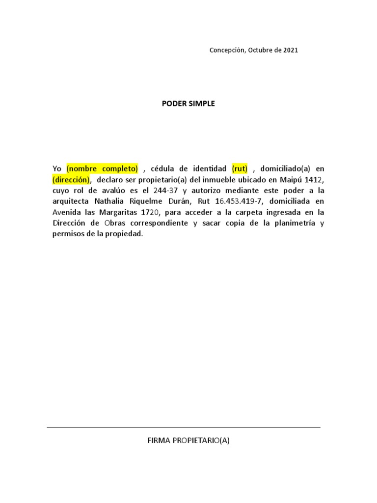 Formato Poder Simple | PDF