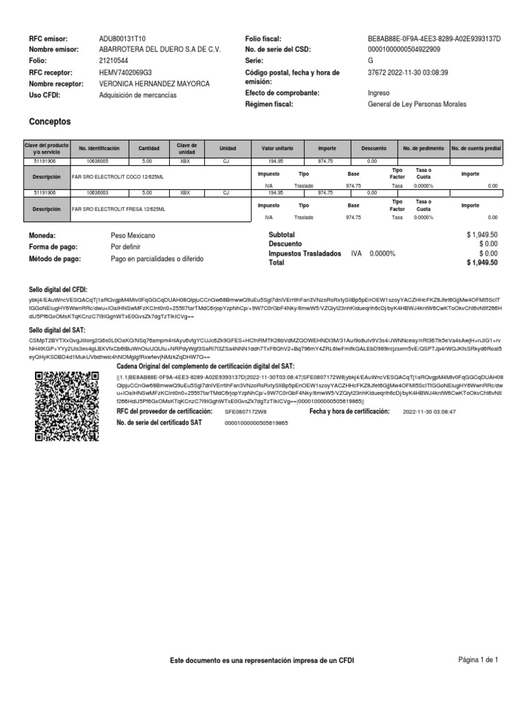 Conceptos: 51191906 10636005 5.00 XBX CJ 194.95 974.75 0.00 | PDF | Economias | Pagos