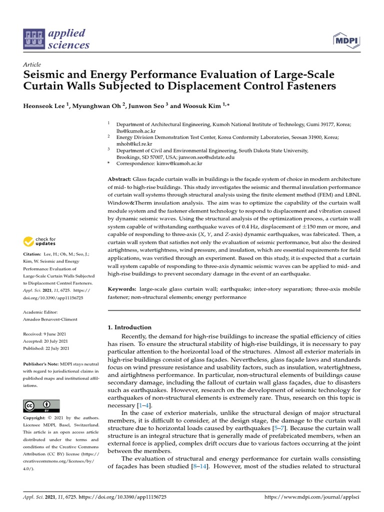 Seismic and Energy Performance Evaluation of Large | PDF | Seismology ... Seismic and Energy Performance Evaluation of Large | PDF | Seismology ...