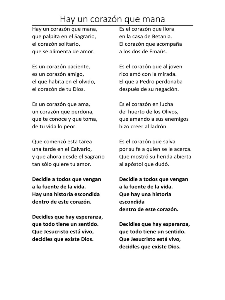 Corazón que mana: fuente de vida | PDF | Religión y espiritualidad | Poesía