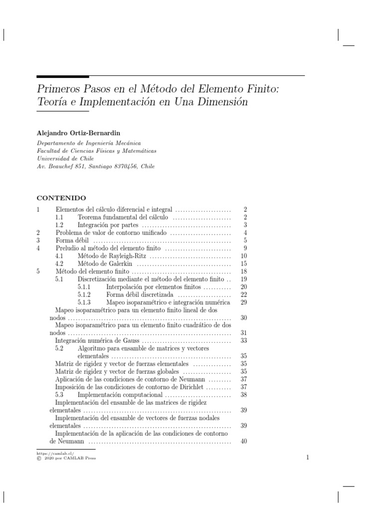 Introducción MEF | PDF | Integral | Método de elementos finitos