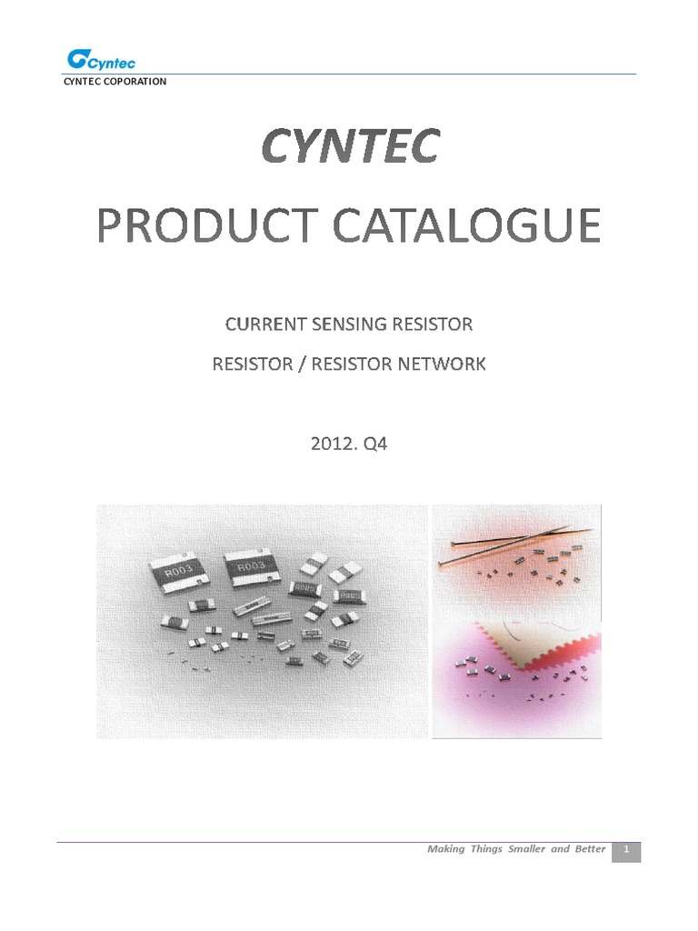 Cyntec - Resistors Catalog | PDF | Resistor | Engineering Tolerance