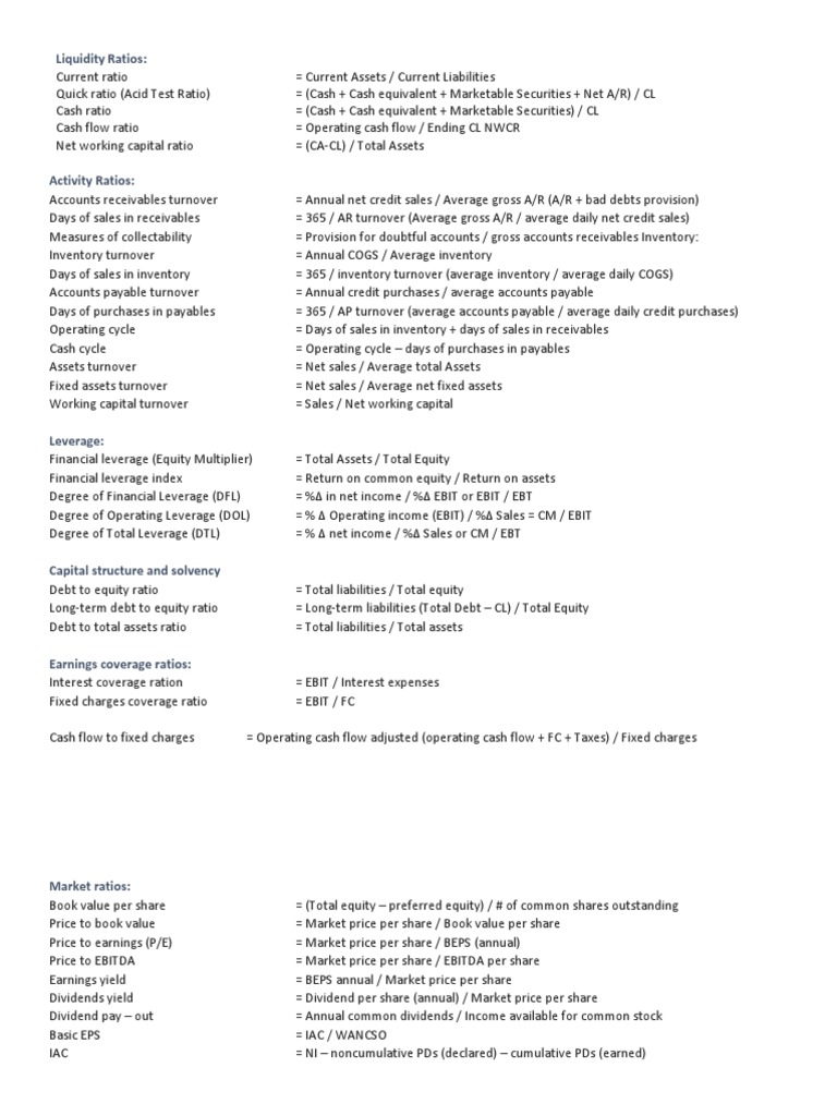 Financial Analysis of Liquidity Ratios | PDF | Cost Of Capital | Return ...