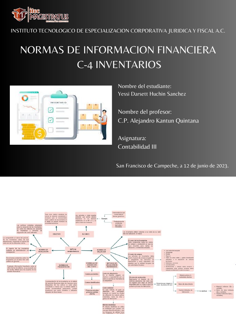 Mapa Conceptual de La Nif C-4 Inventarios - Yessi Darsett Huchin Sanchez | PDF