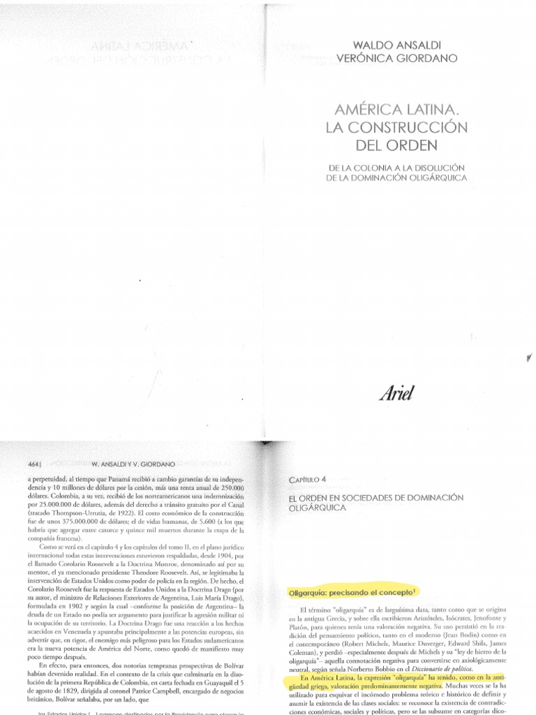 Cap4 - Waldo-Ansaldi-America-Latina-la-construccion-del-orden-tomo-1 | PDF
