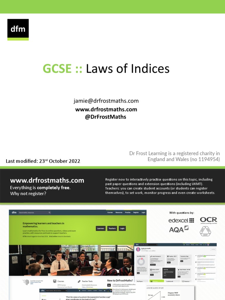 GCSE Indices | PDF | Multiplication | Mathematical Concepts