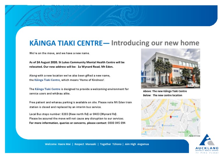 Kainga Tiaki Centre Pamphlet | PDF