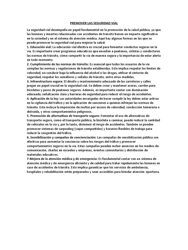 Premover Las Seguridad Vial | PDF | Seguridad vial | Peatonal