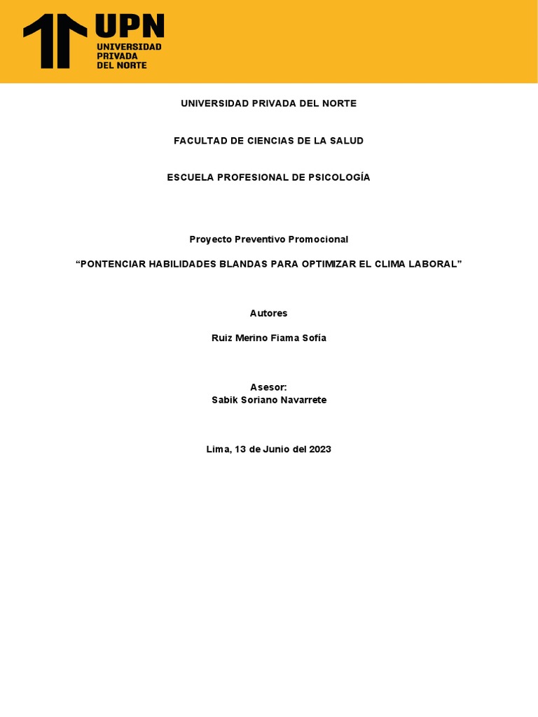 Informe Programa Preventivo Promocional-Internado 1 | PDF | Reclutamiento | Liderazgo