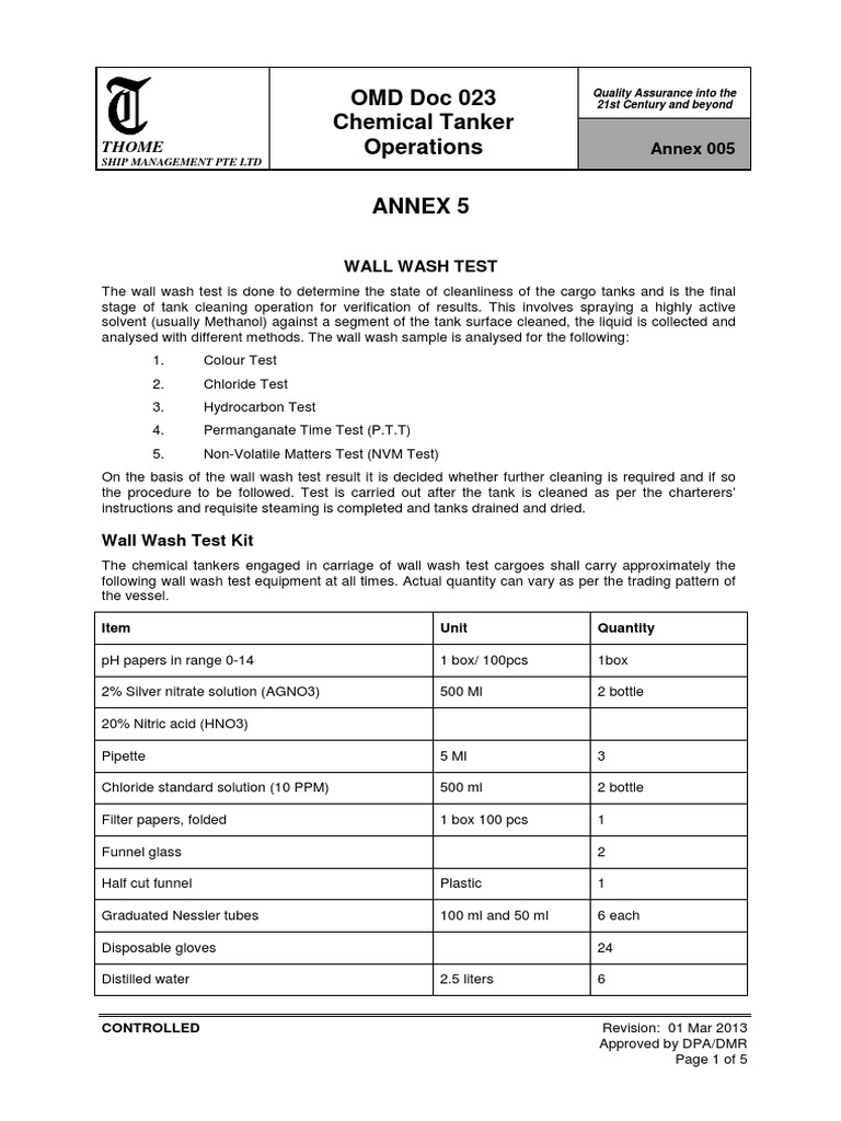 Wall Wash Test | PDF | Chemistry | Chemical Substances