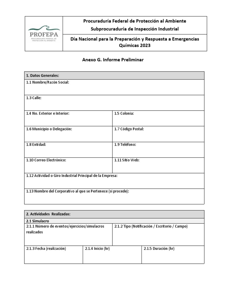 Anexo G. Informe Preliminar 2023 | PDF
