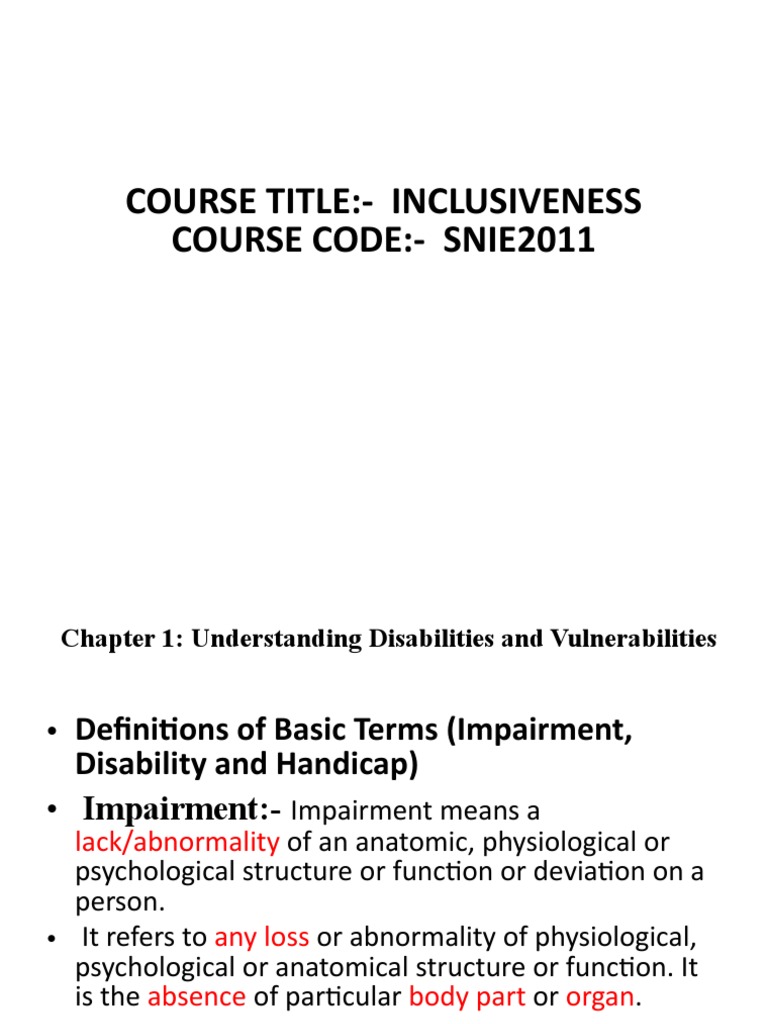 Inclusiveness 1&2&3 | PDF | Inclusion (Education) | Disability