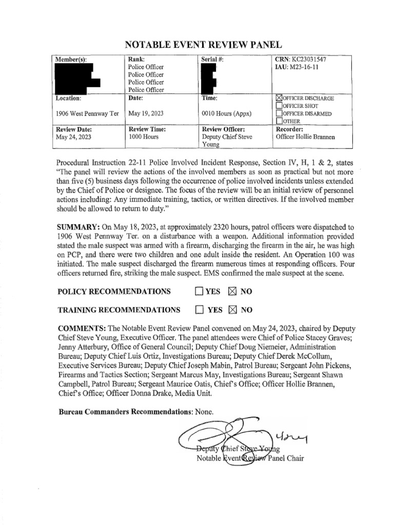 Kansas City use of force review documents | PDF | Police | Sergeant