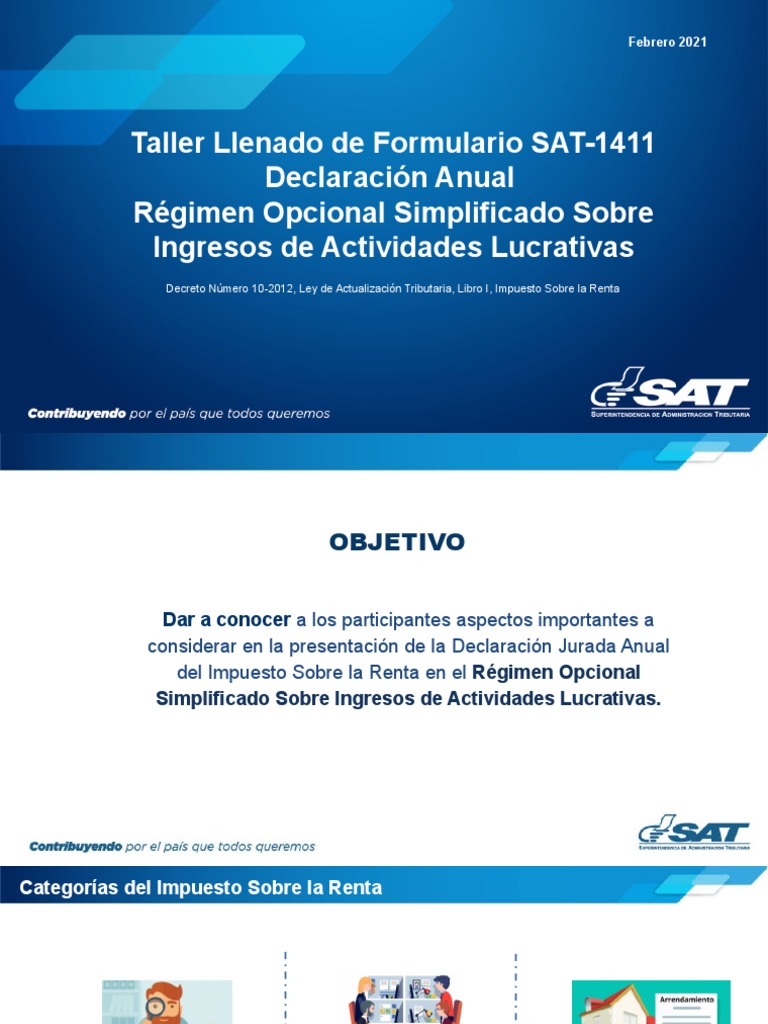 Taller Llenado de Formulario SAT-1411, Declaración Anual Régimen ...