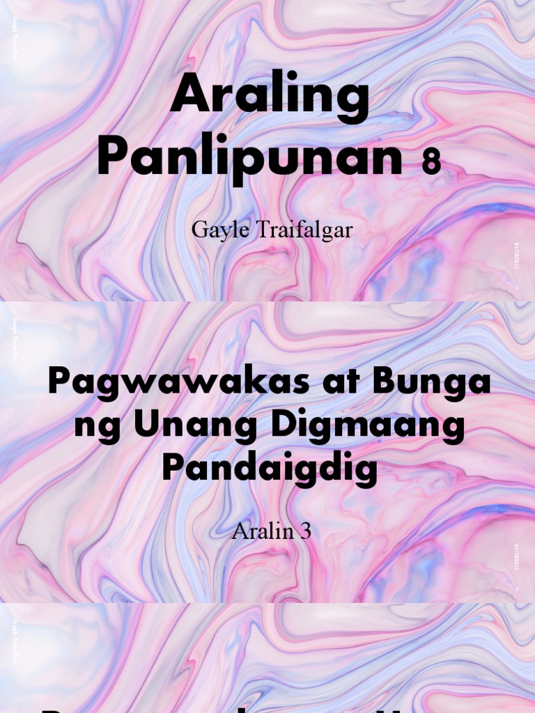 AP8 Q4 A3 Ang Pagwawakas at Bunga NG WWI | PDF