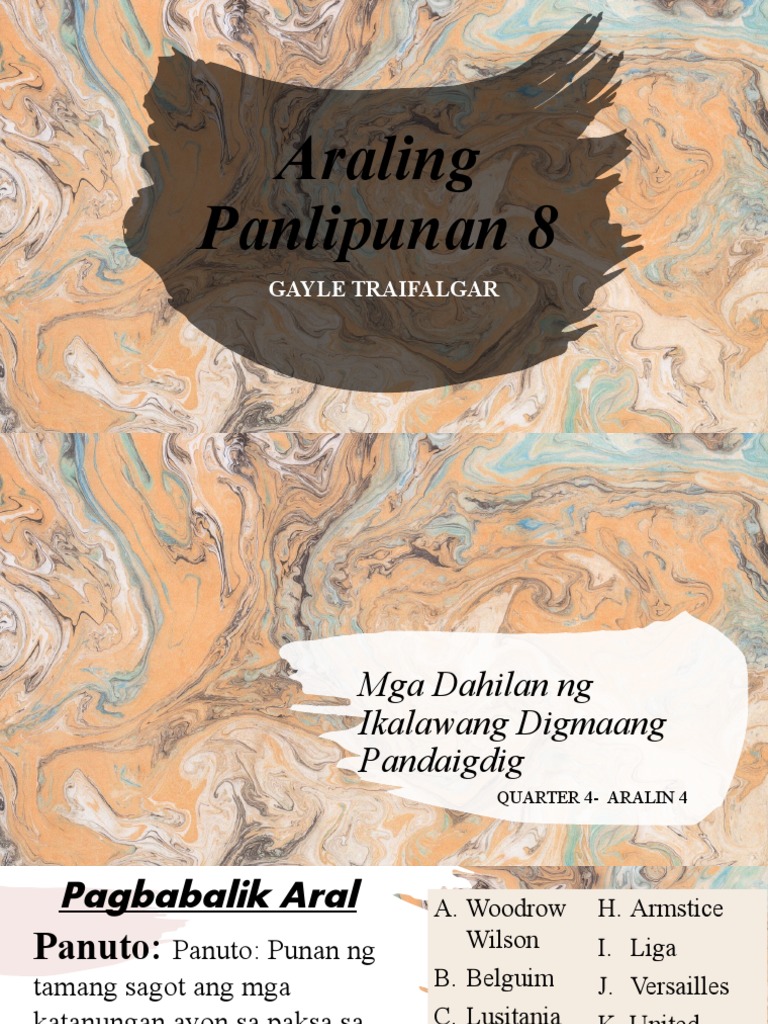 AP8 Q4 A4 Mga Dahilan NG Ikalawang Digmaang Pandaigdig | PDF