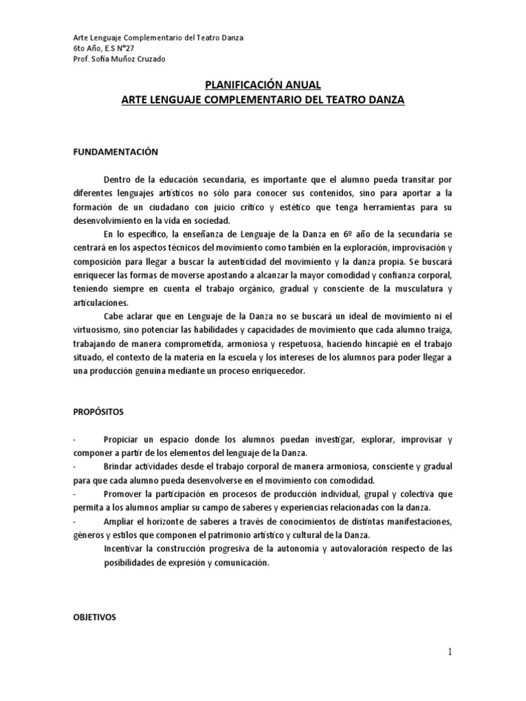 Planificación Anual 27 | PDF | Bailes | Evaluación
