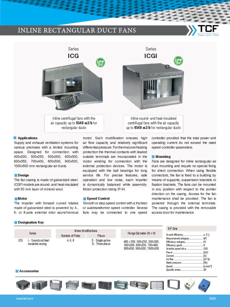 TCF ICG ICG-I Series | PDF | Duct (Flow) | Electric Motor