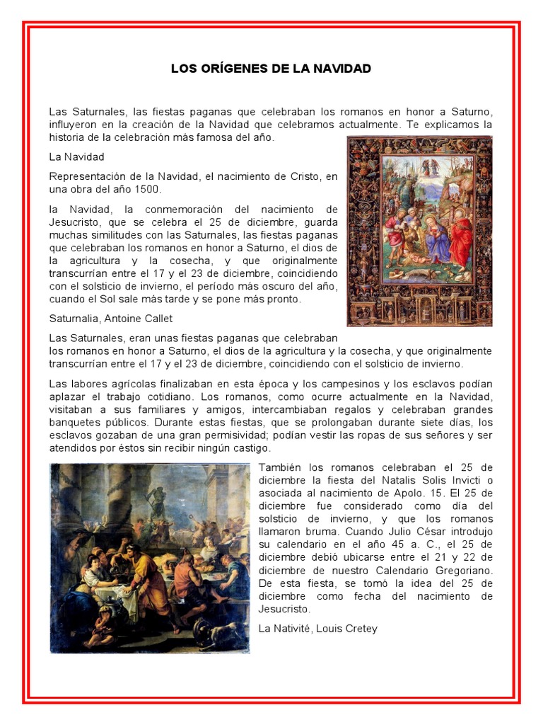 Los Orígenes De La Navidad Pdf Navidad