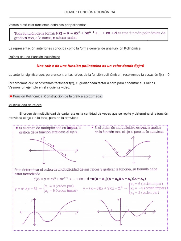 Teoria Función Polinómica | PDF