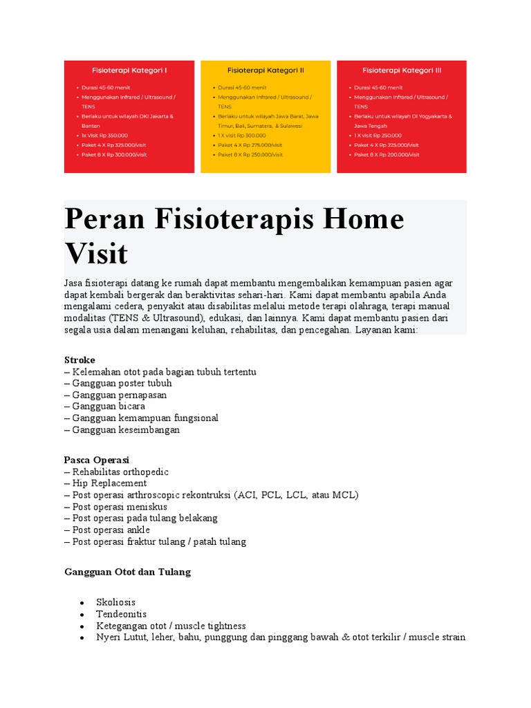 Fisioterapi Homecare: Solusi Praktis | PDF