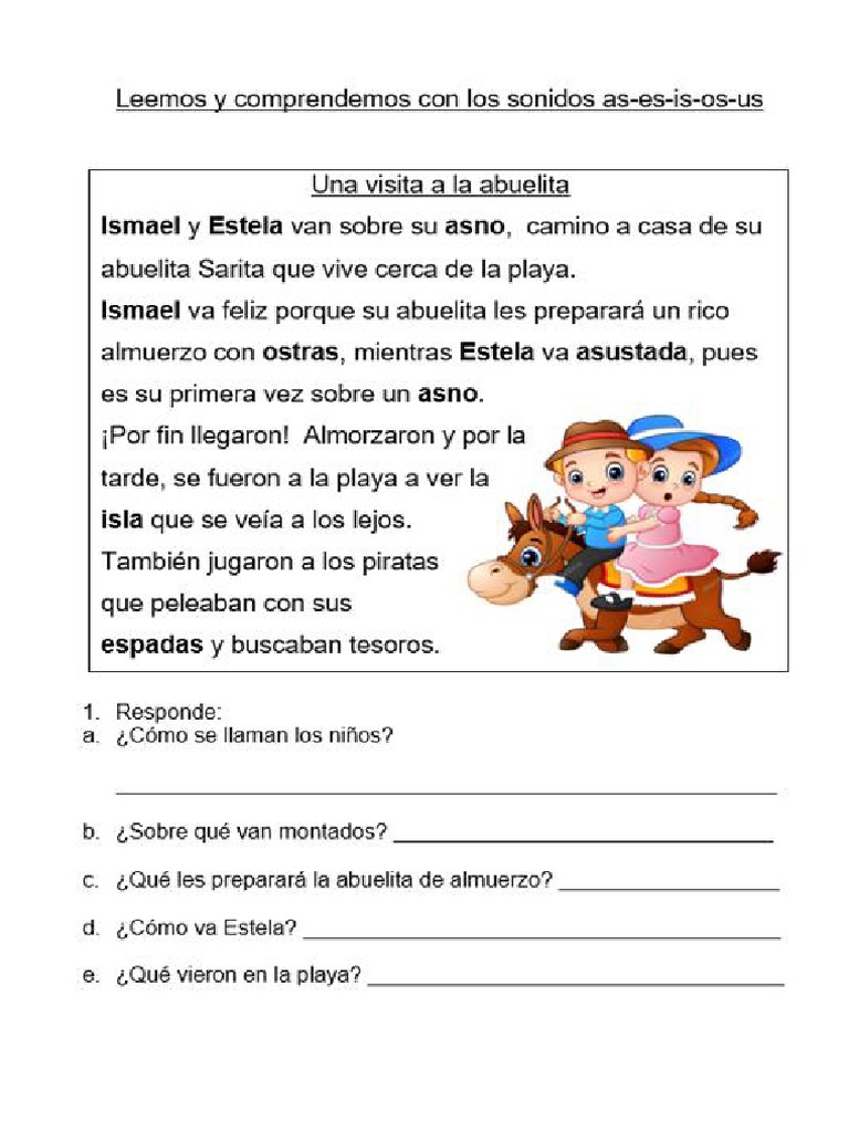 Ficha de As, Es, Is, Os, Us | PDF