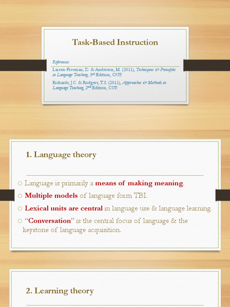 Task-Based Instruction | PDF | Cognition | Neuroscience