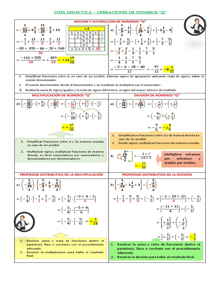 Operaciones Con Q | PDF | Sustracción | Multiplicación
