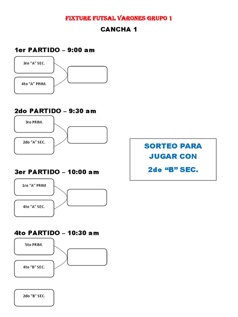 Fixture Actividad Deportiva | PDF