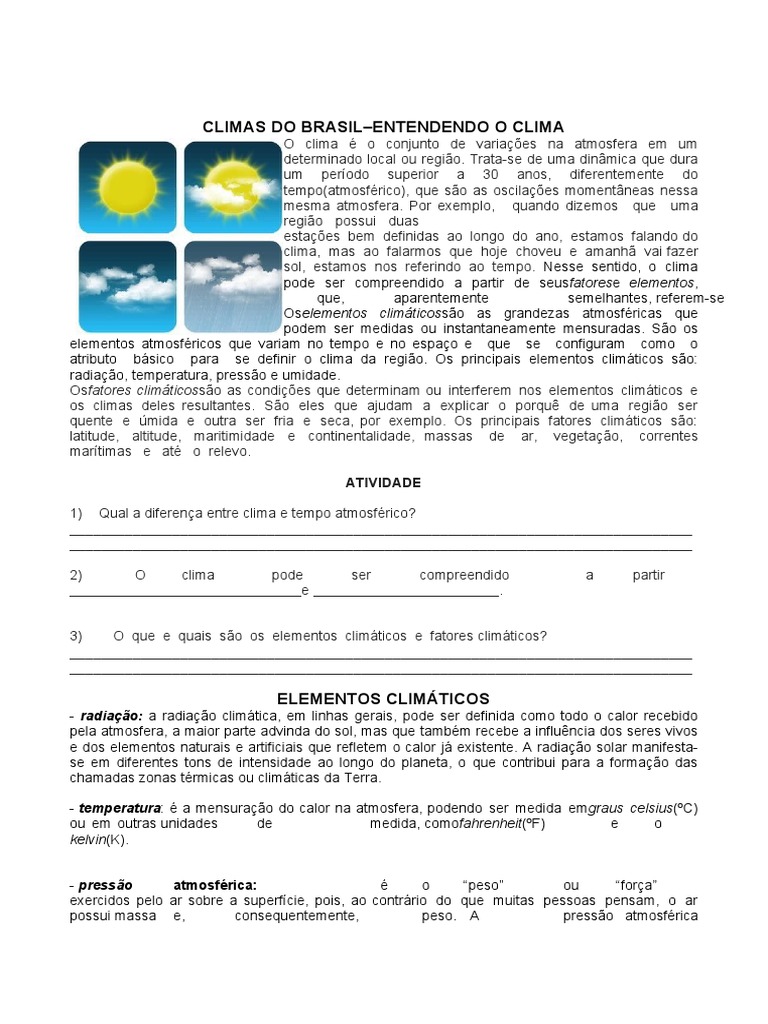 Clima 6 Ano | Download Free PDF | Clima | Atmosfera