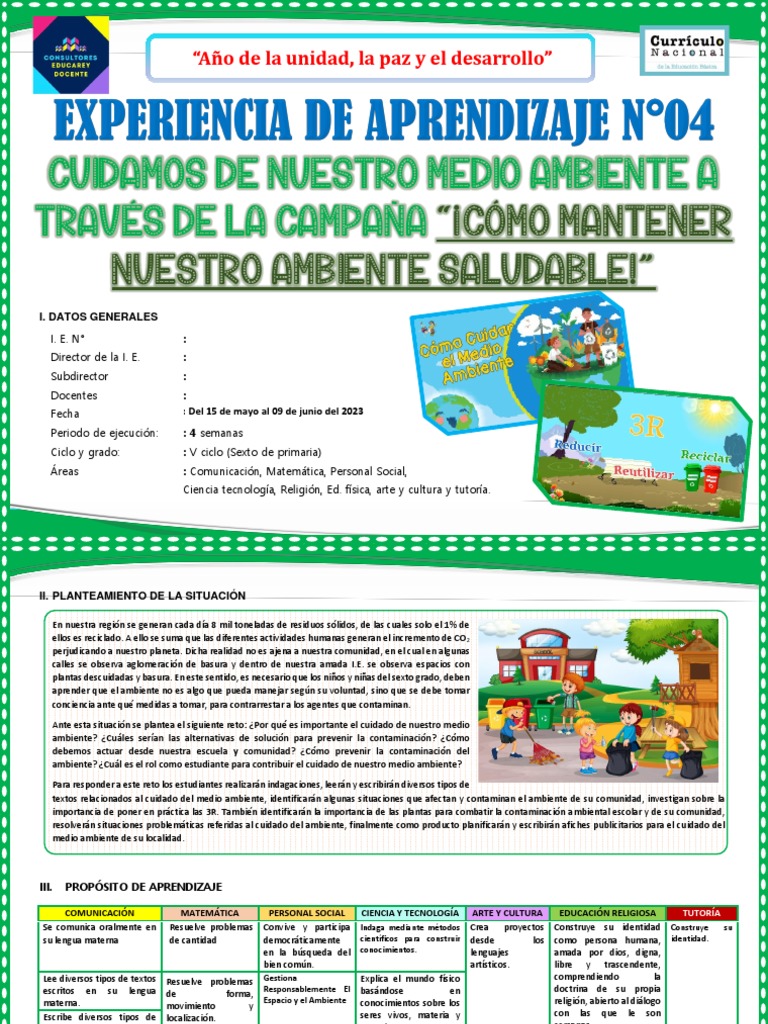 6° Experiencia de Aprendizaje N°4 | PDF | Números | Aprendizaje