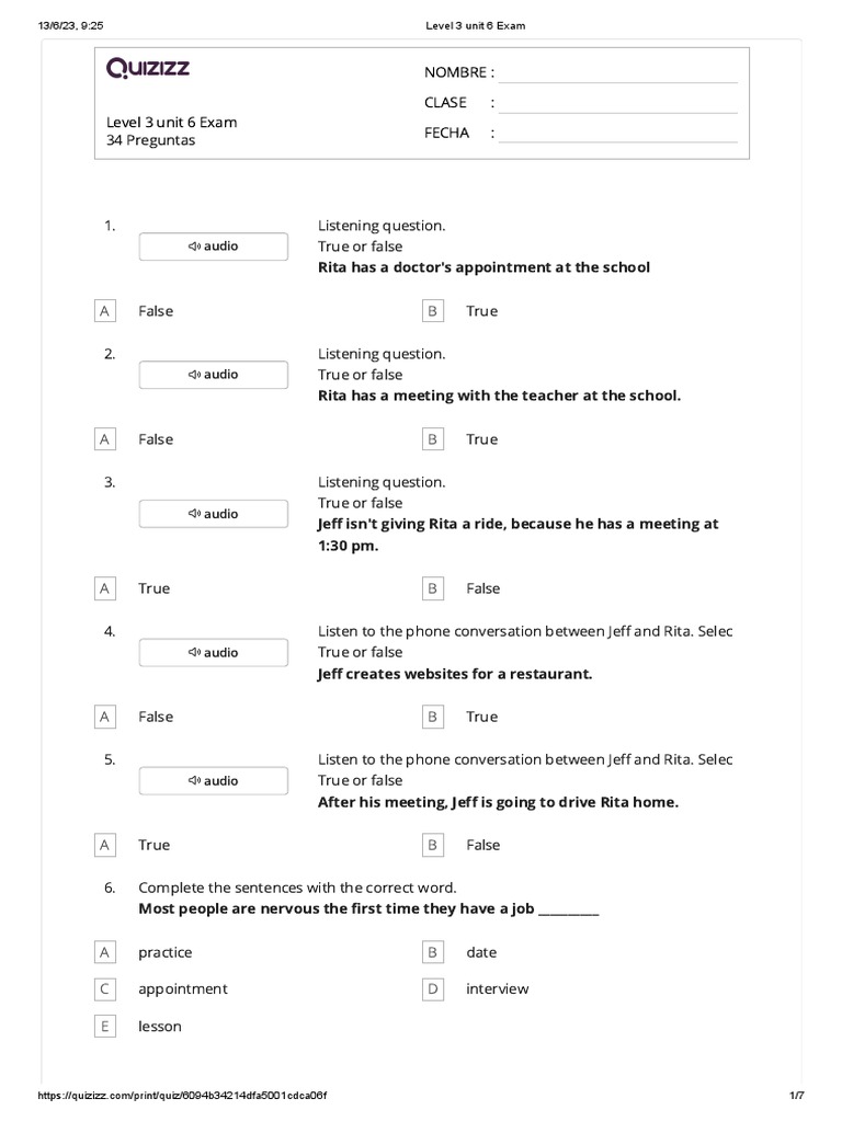 Level 3 Unit 6 Exam Overview | PDF