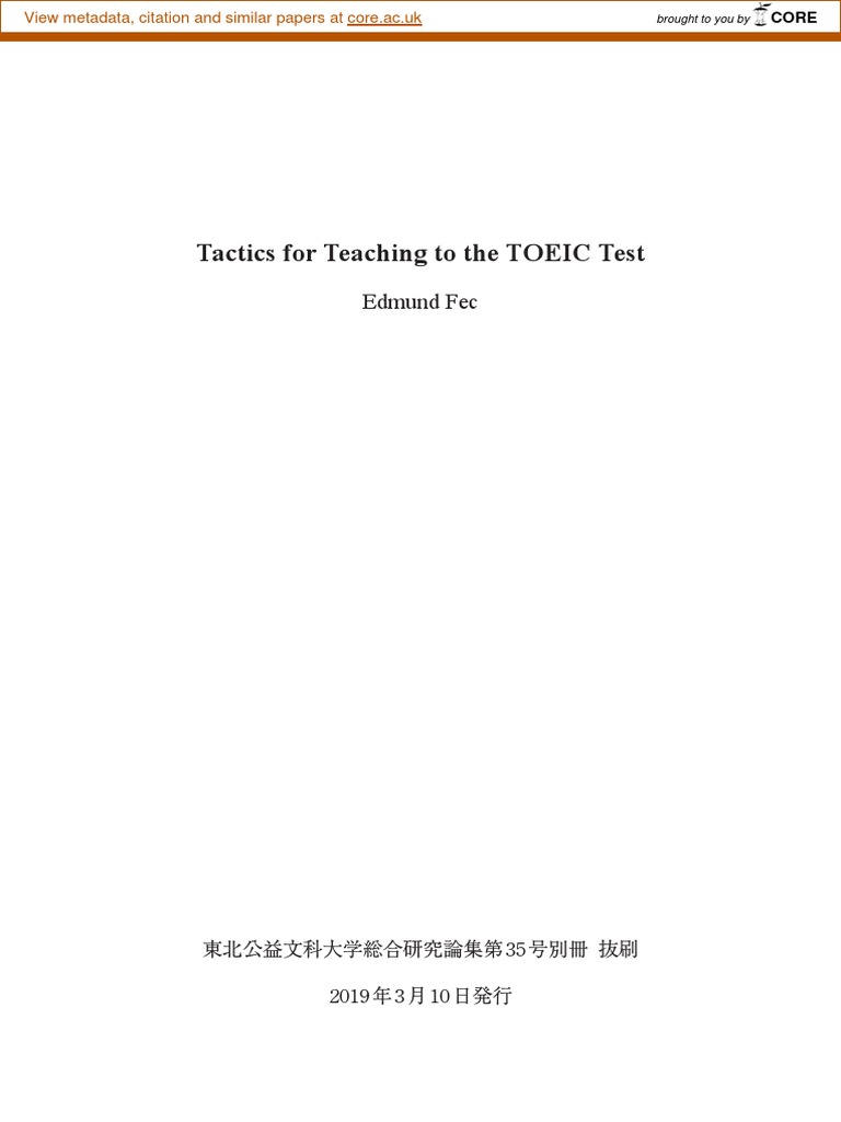 TOEIC | PDF | Vocabulary | Textbook