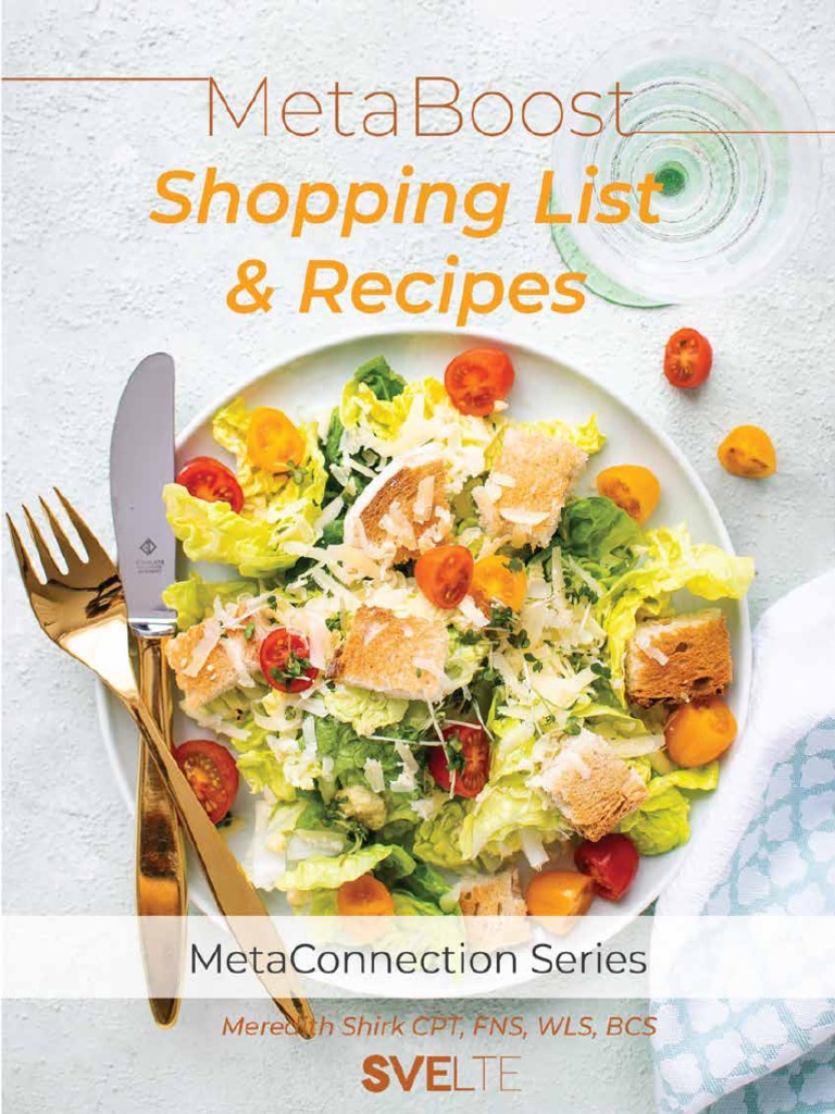 Metaboost Shopping List Recipes | PDF | Chocolate | Desserts