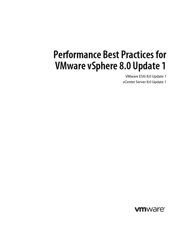 Vsphere Esxi Vcenter Server 80U1 Performance Best Practices | PDF | Network Interface Controller ...