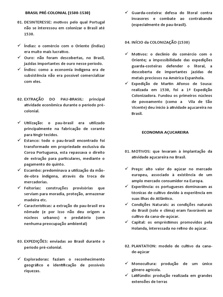 Resumo Total - Hist Brasil | PDF | Escravidão | Brasil